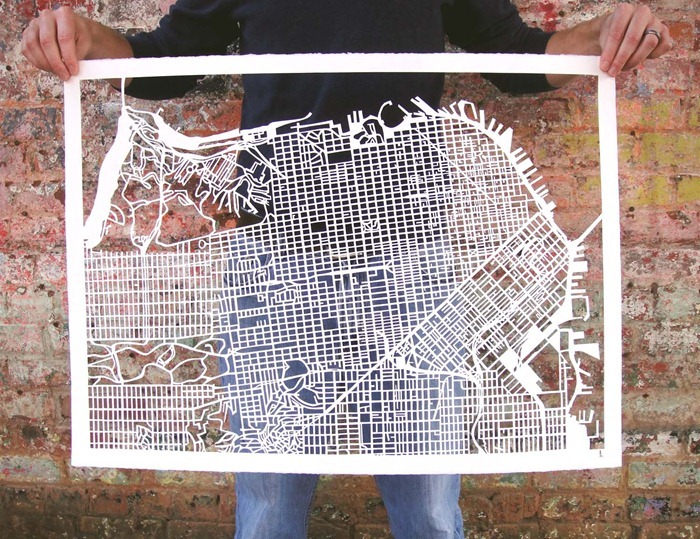 Extremely Detailed Paper Cut-Out Maps by Karen M. O’Leary | Amusing Planet